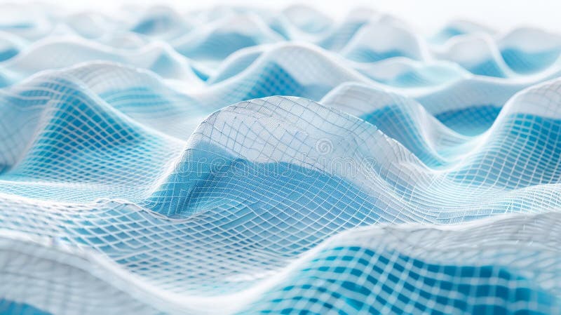Stunning Realistic Image of Blue Wave Grid with Smooth Curves and Sharp ...