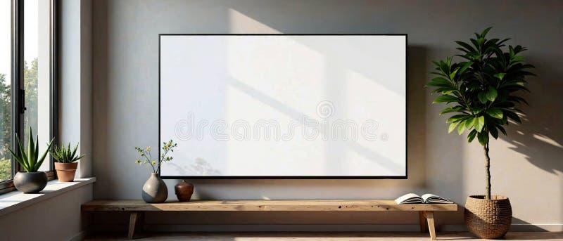Realistic Blank FlatScreen TV Mockup Professional Interior Design ...