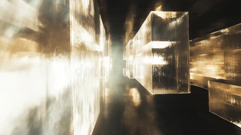 Stunning Rectangular Glass Structure Showcasing Unique Textures and ...