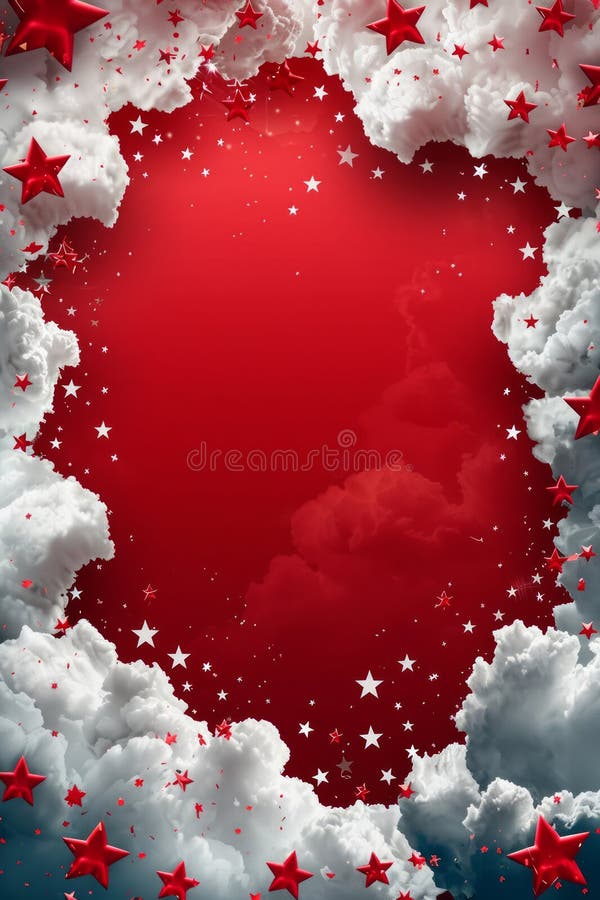 A Stunning Red Background with Stars and Clouds a Perfect Blend of ...
