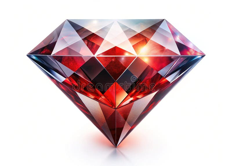 Stunning Red Diamond Double Exposure Clip Art Elegant Geometric Vector ...