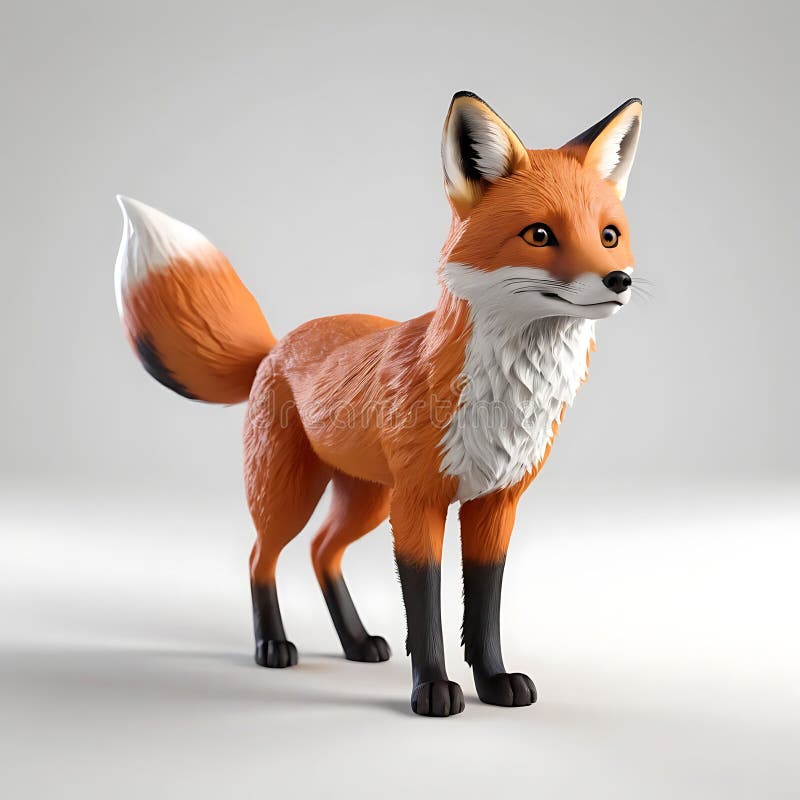 Stunning Red Fox 3D Render: a Captivating Digital Artwork Stock ...