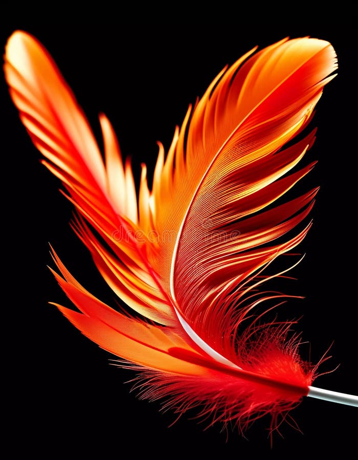 Stunning Red and Orange Feathers with Delicate Textures are Captured in ...
