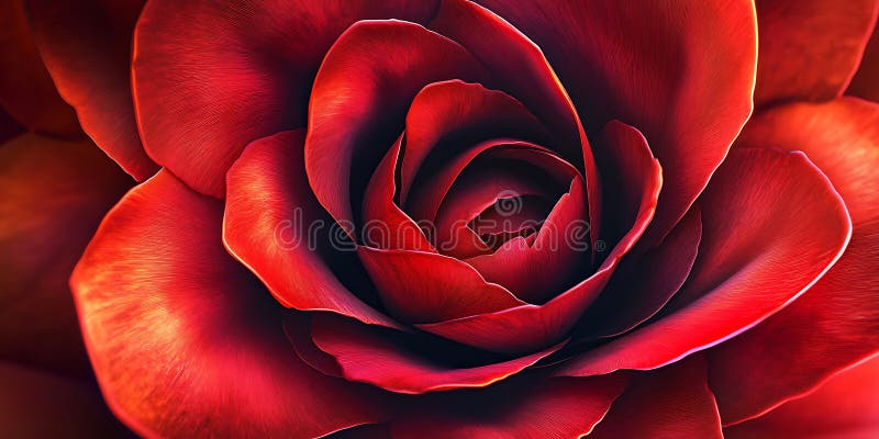 Stunning Red Rose Closeup Vibrant Floral Image Stock Illustration ...