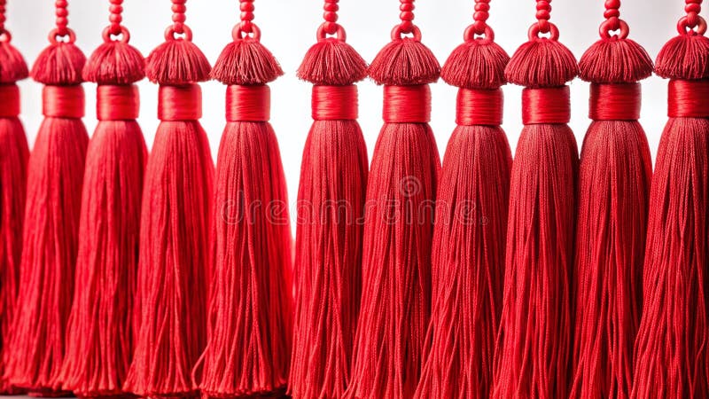 Stunning Red Tassels Against a Pristine White Background a Versatile ...