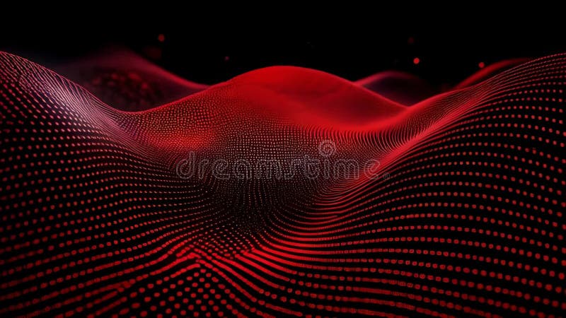 Red Waves Abstract Digital Background with Fluid Design Stock Video ...