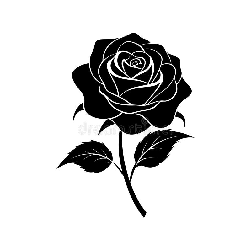 Elegant Black Rose Vector Art Stock Vector - Illustration of poster ...