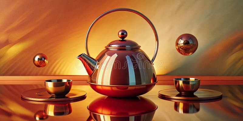 A Stunning Reflection of a Vintage Kettle 3D Floating Objects and ...