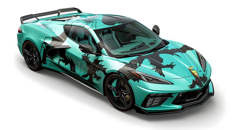 Stunning Render of a Custom Sports Car Design Stock Illustration ...