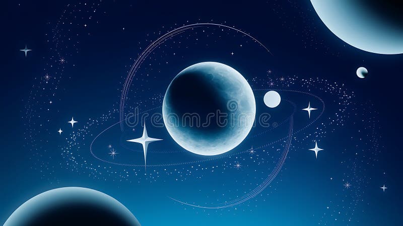 A Stunning Render of the Night Sky with a Blue Hue Featuring Celestial ...