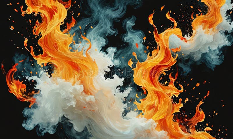 Fire and smoke background stock illustration. Illustration of midtown ...