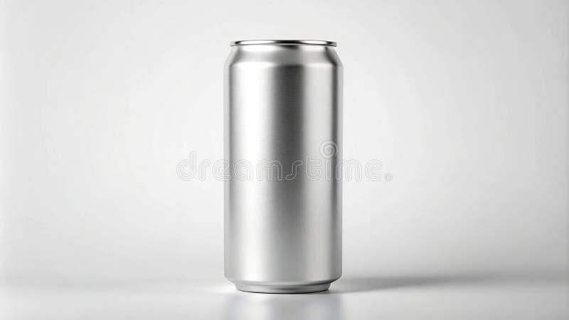 Sleek Silver Aluminum Beverage Can a Modern Minimalist Packaging Design ...