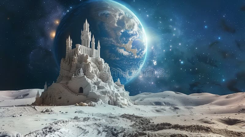 A Stunning Representation of a Hotel on the Moon, Highlighted by a ...