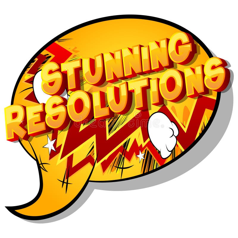 Stunning Resolutions - Comic Book Style Words. Stock Vector ...