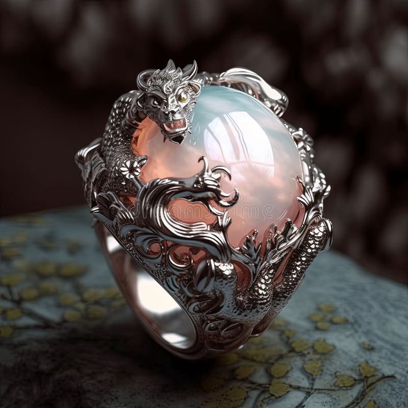 Stunning Ring Featuring a Dazzling Stone Set and Diamonds Stock ...