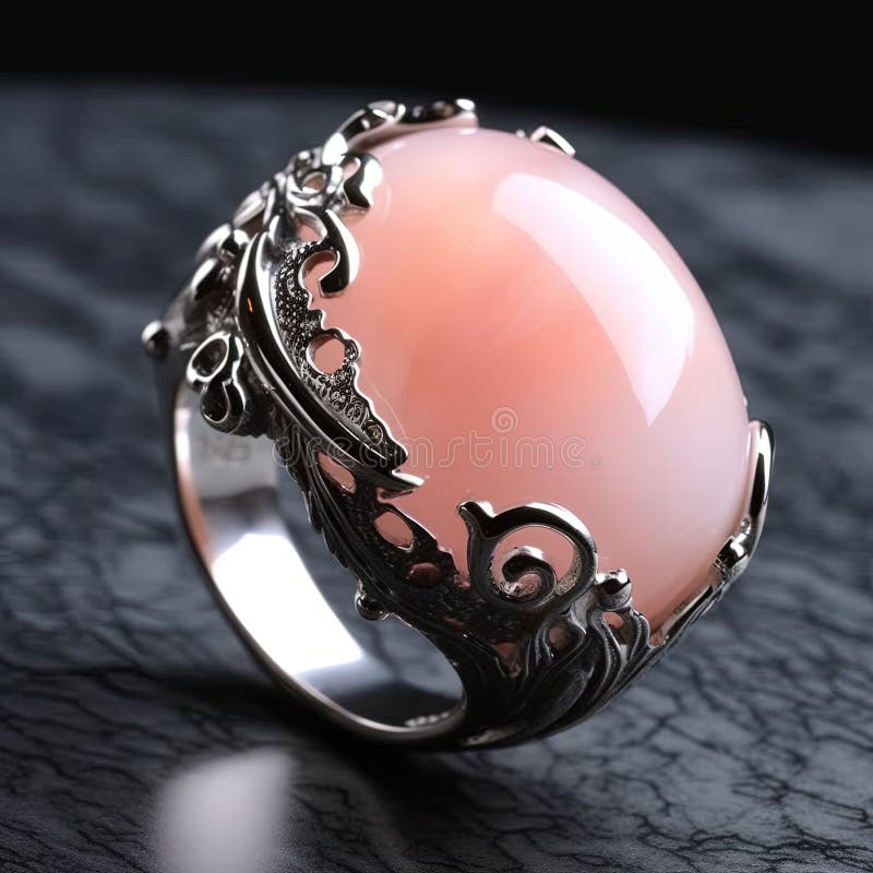 Stunning Ring Featuring a Dazzling Stone Set and Diamonds Stock ...