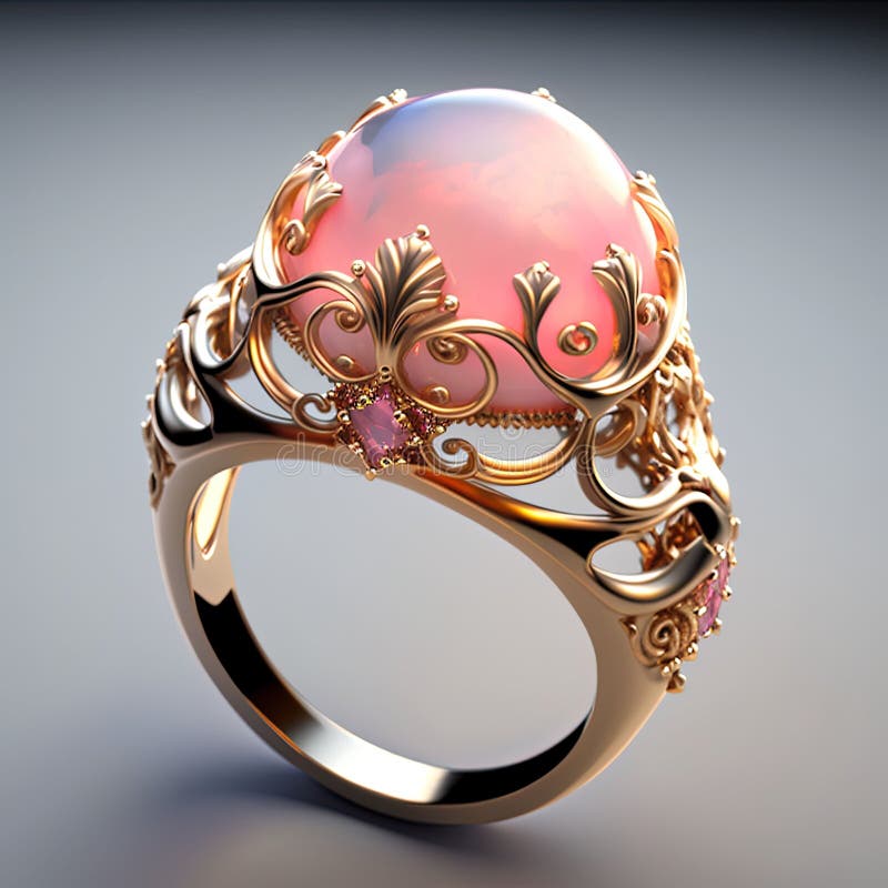 Stunning Ring Featuring a Dazzling Stone Set and Diamonds Stock ...