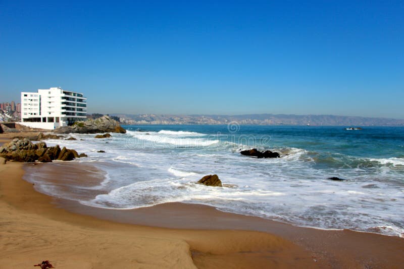The Stunning Rocky Renaca Beach Stock Image - Image of pacific, place ...