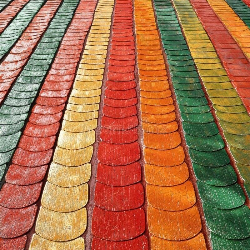 Stunning Roof Adorned with Rainbow Colors Enhancing the Visual Interest ...