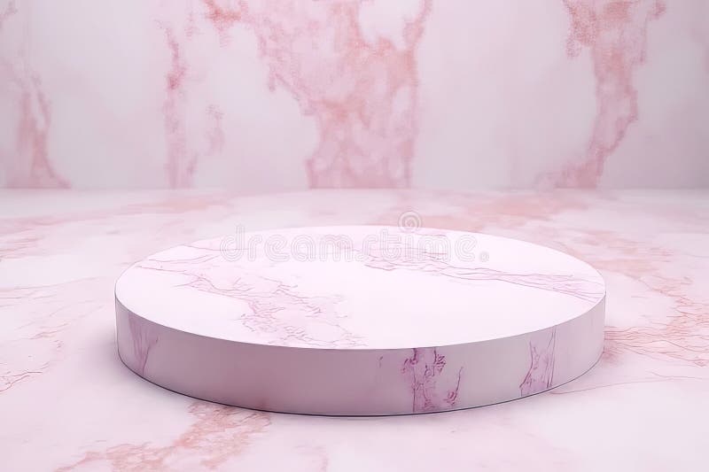 Exquisite Pink Marble Round Display Platform Elevate Product ...