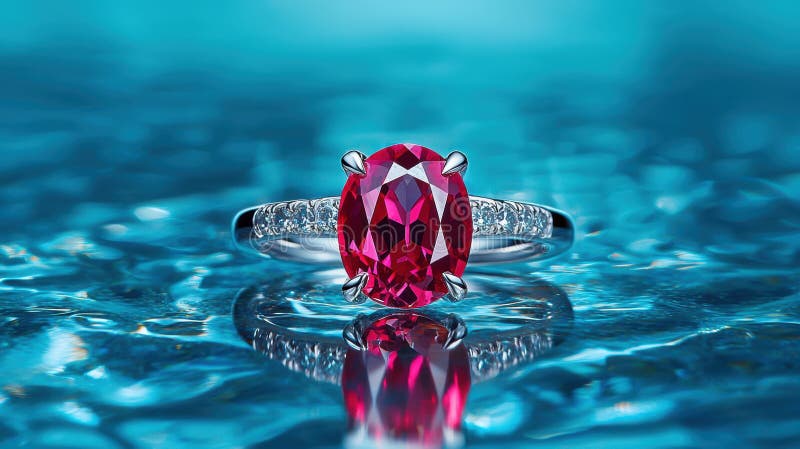 Stunning Ruby Cocktail Ring Sparkling in Light Stock Illustration - Illustration of style, charm ...