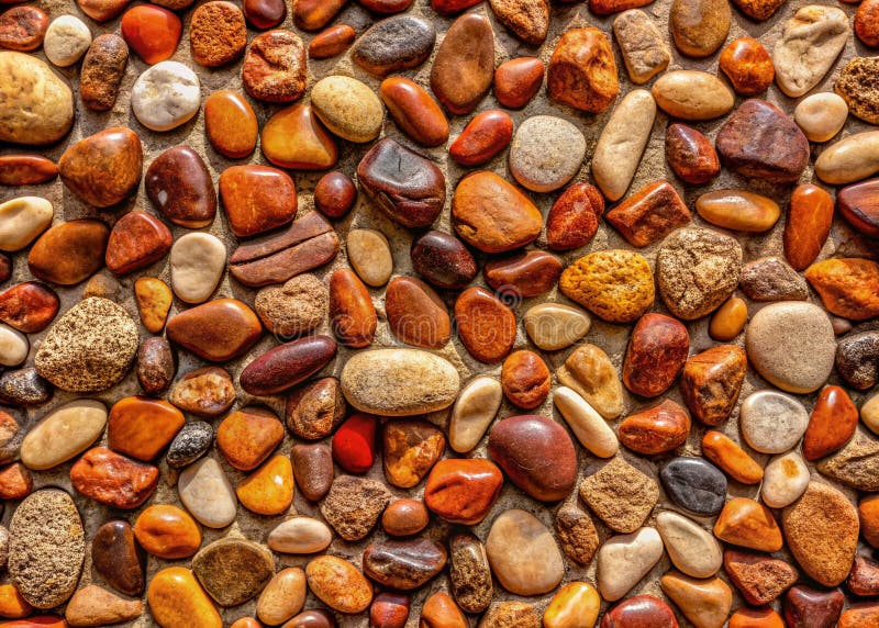 A Stunning Rustic Pebblestone Wall Texture Natural Brown Red and White ...