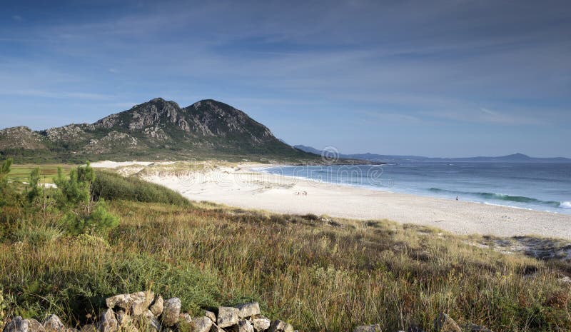 Stunning Sand Beach in Galicia, Spain Stock Image - Image of rugged ...