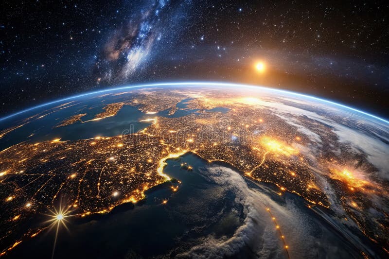 Stunning Satellite View of Earths Night Lights a Global Perspective of ...