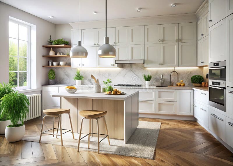 A Stunning Scandinavian Kitchen Design Featuring Sleek Handleless ...