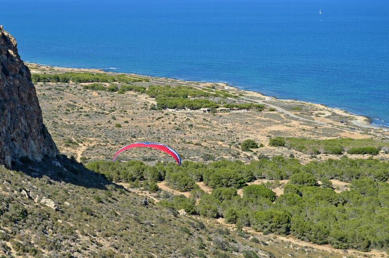 Stunning Scenery with a Distant Para-Glider Stock Image - Image of ...