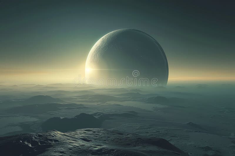 Stunning Sci-fi Landscape Featuring a Giant Planet Hovering Over an ...