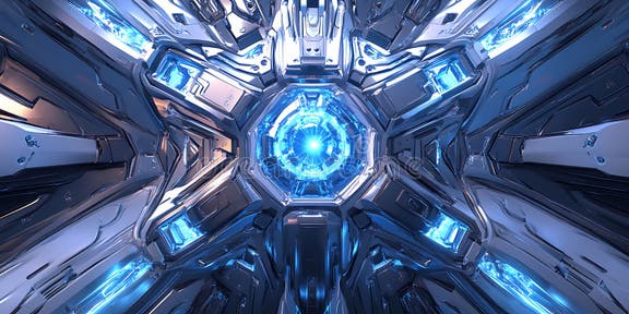 Stunning Sci-Fi Spaceship Core Futuristic Abstract Background Image ...