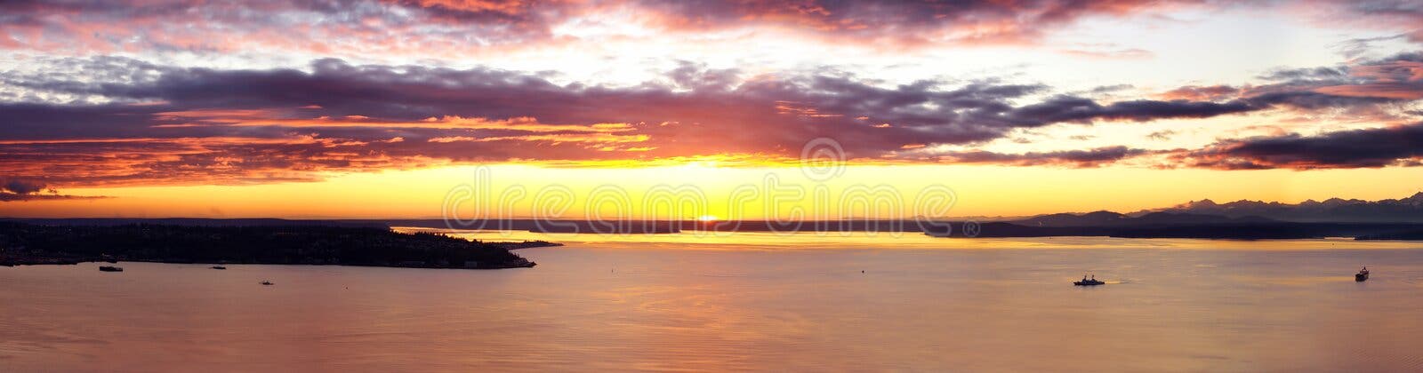 Beautiful Seattle Sunset stock photo. Image of water - 11825134