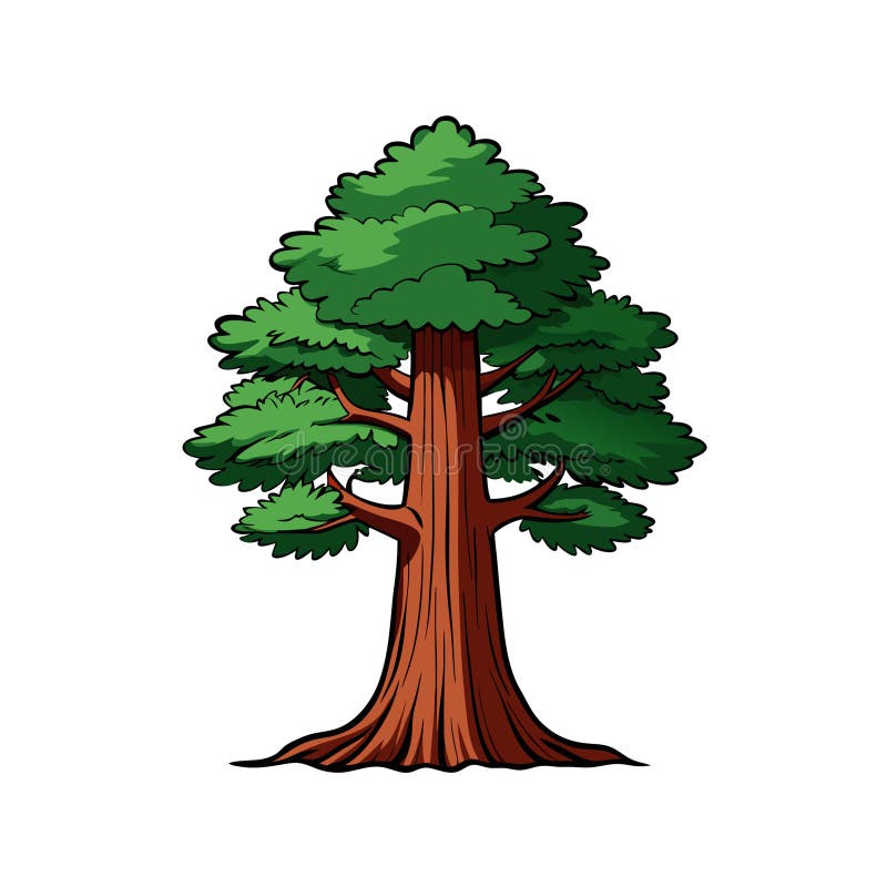 Stunning Sequoia Tree Graphic Stock Illustration - Illustration of ...