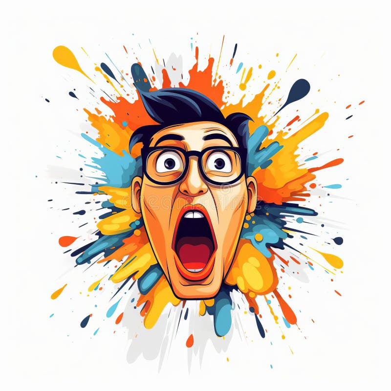 Stunning Shocked Design Concept on a White Background Template Stock ...