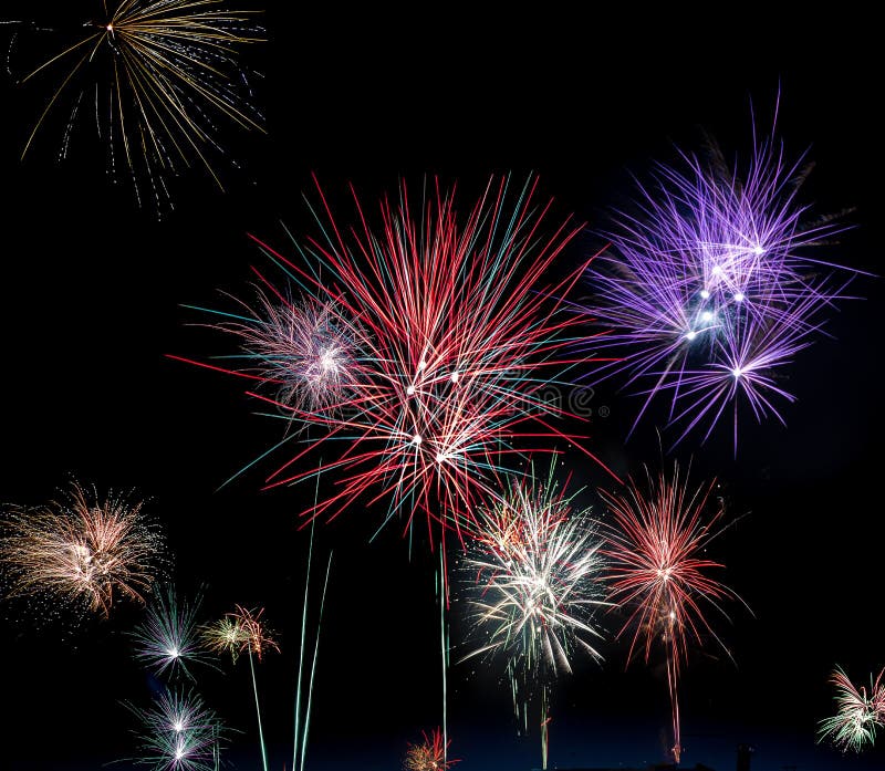 Stunning Shot of Colorful Fireworks Display at a Night Sky Stock Image ...