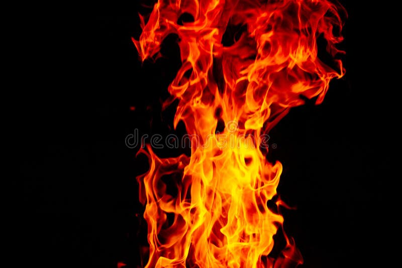 Stunning Shot of a Vibrantly Burning Fire with a Back Background Stock ...
