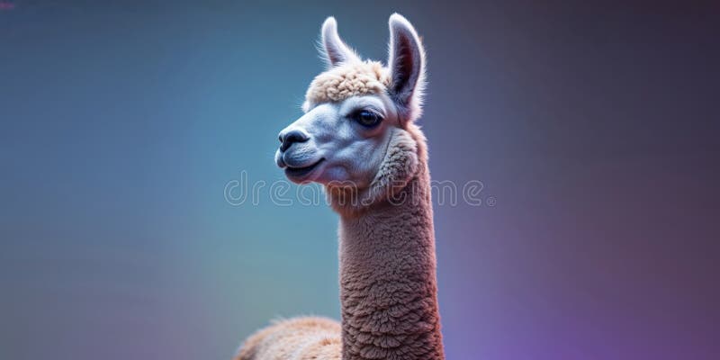 A Stunning Side Profile Image of an Adult Llama Animal. Stock Photo ...