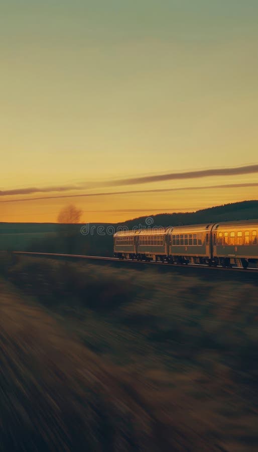 Stunning Side View of a Train in Motion with a Beautifully Blurred ...