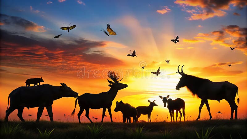 Stunning Silhouettes of Diverse Animals and Insects Dynamic Poses ...
