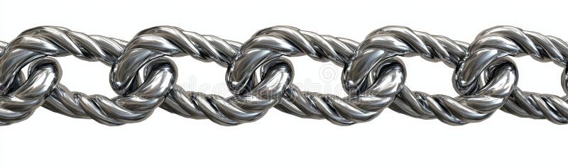 Stunning Silver Chain with Realistic Wavy and Straight Shapes. Stock ...