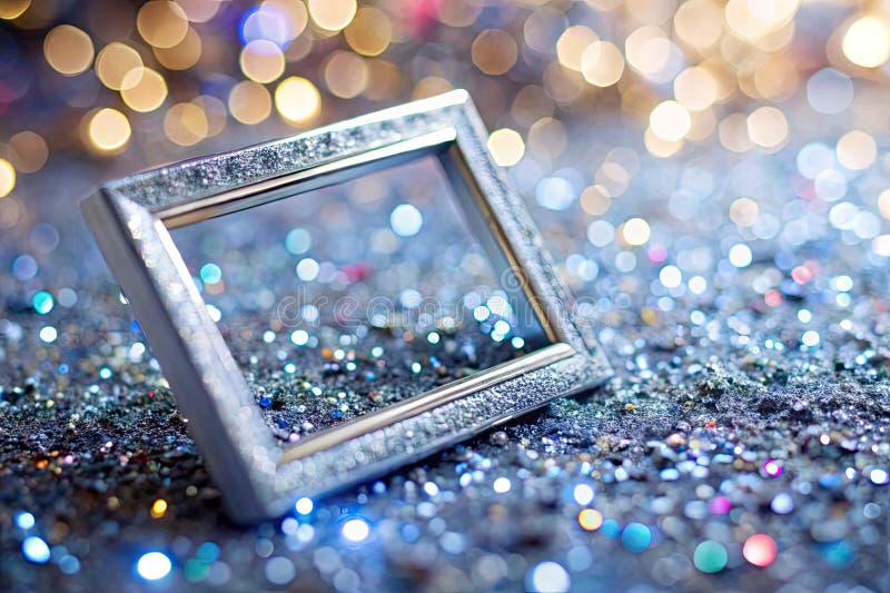 Stunning Silver Glitter Gradient Frame a TiltShift Mockup for Luxury ...
