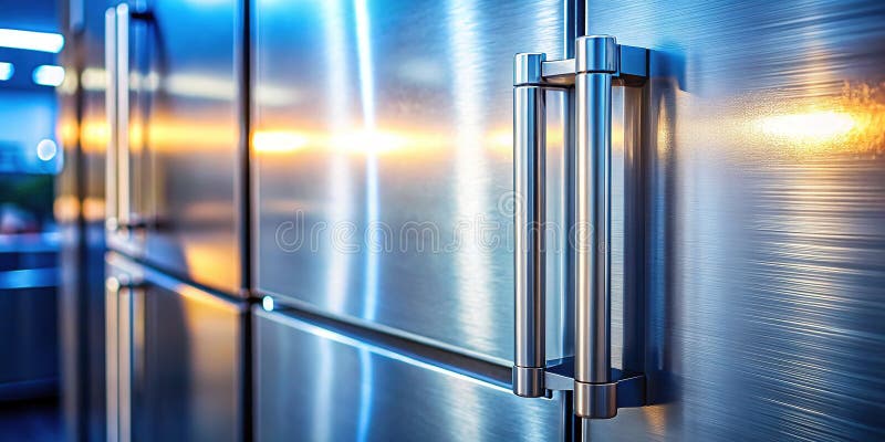 Stunning Silver Metallic Refrigerator Door Texture a Modern Kitchen ...