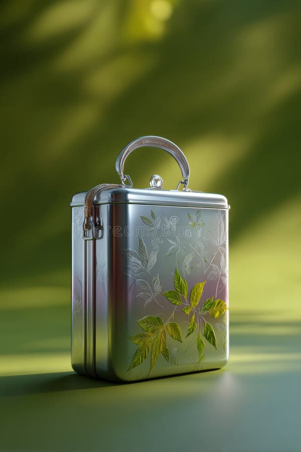 A Beautiful Silver Suitcase with Floral Design for Eco-Friendly ...