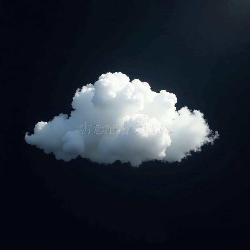 Stunning Single White Cloud Floats in Inky Blackness , High Resolution ...
