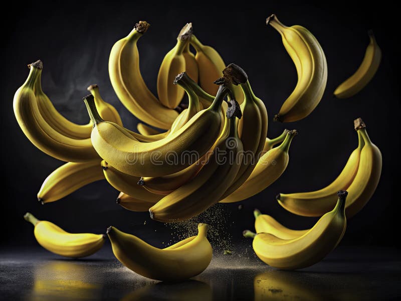 A Stunning Slow Motion Study of Falling Bananas Against a Dramatic Dark ...