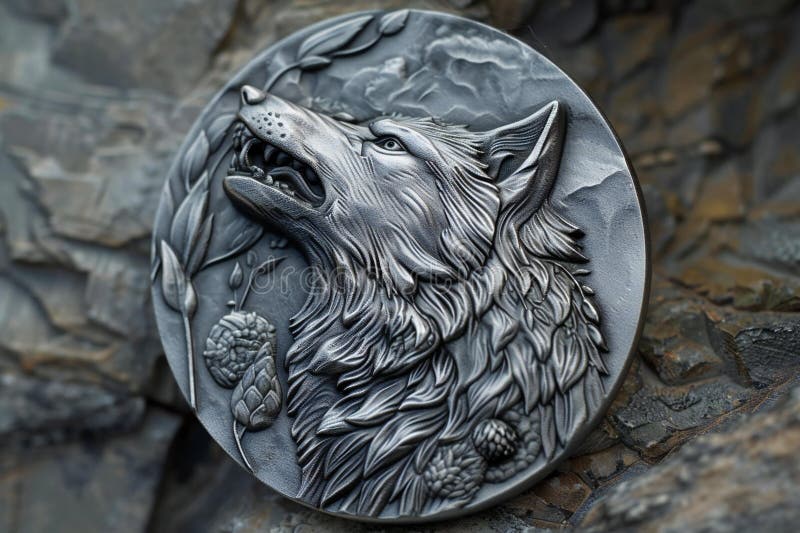 Stunning Snapshot an Abstract Wolf Howling Round Design, High Quality, High Resolution Stock ...