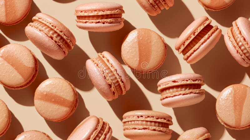 Stunning Soft Pink Macarons with Glossy Shells on a Neutral Backdrop ...