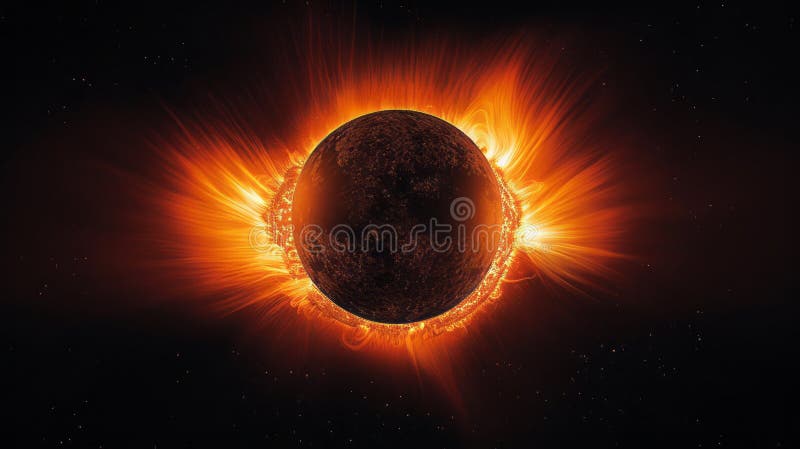 Stunning Solar Eclipse Captured in All Its Glory Stock Illustration ...