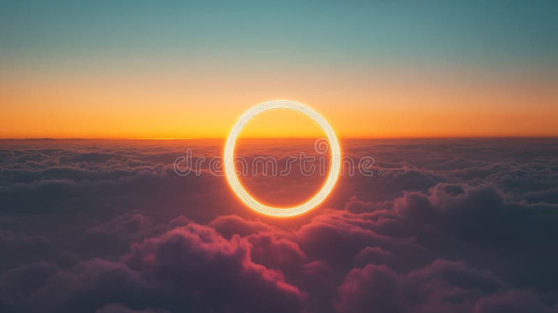 Stunning Solar Eclipse Captured Over the Clouds at Sunset Generative AI ...